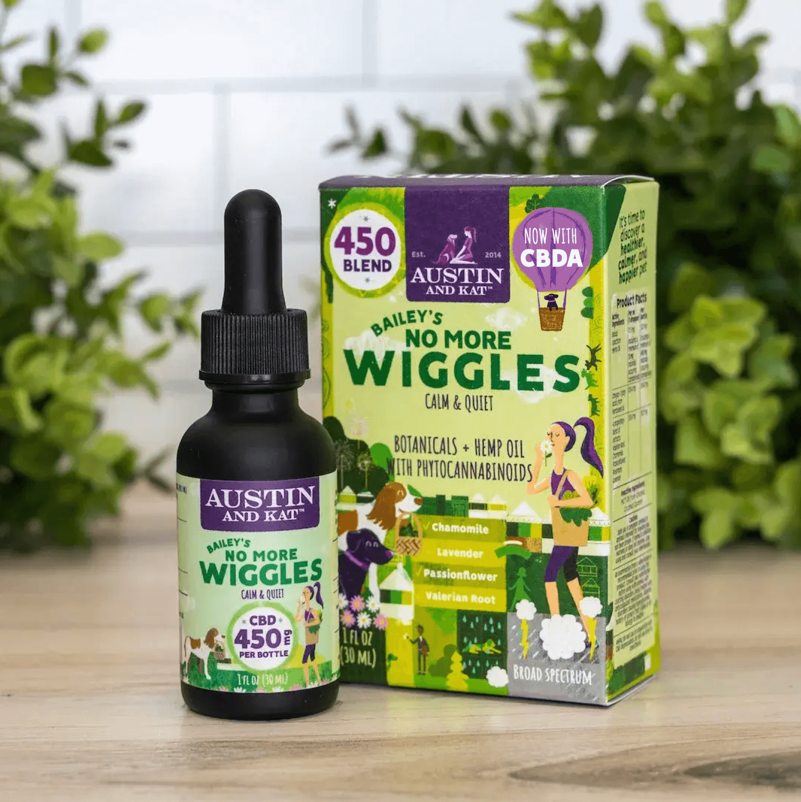 Bailey's 'No More Wiggles' · Calm & Quiet formula · Austin and Kat